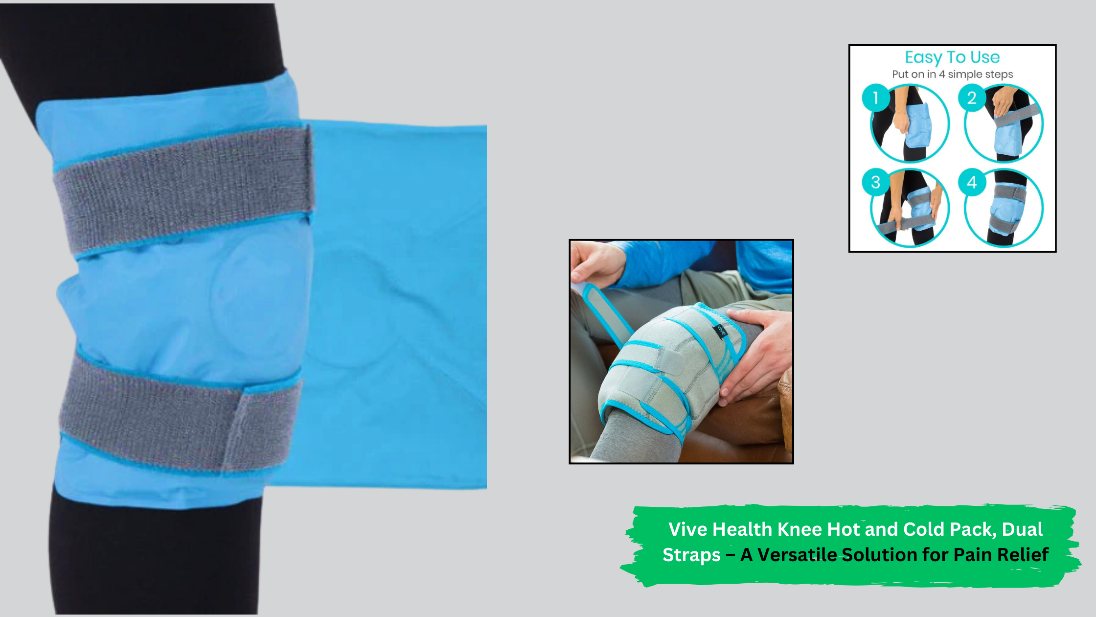 Vive Health Hot & Cold Knee Pack, Adjustable Dual Straps for Pain ...