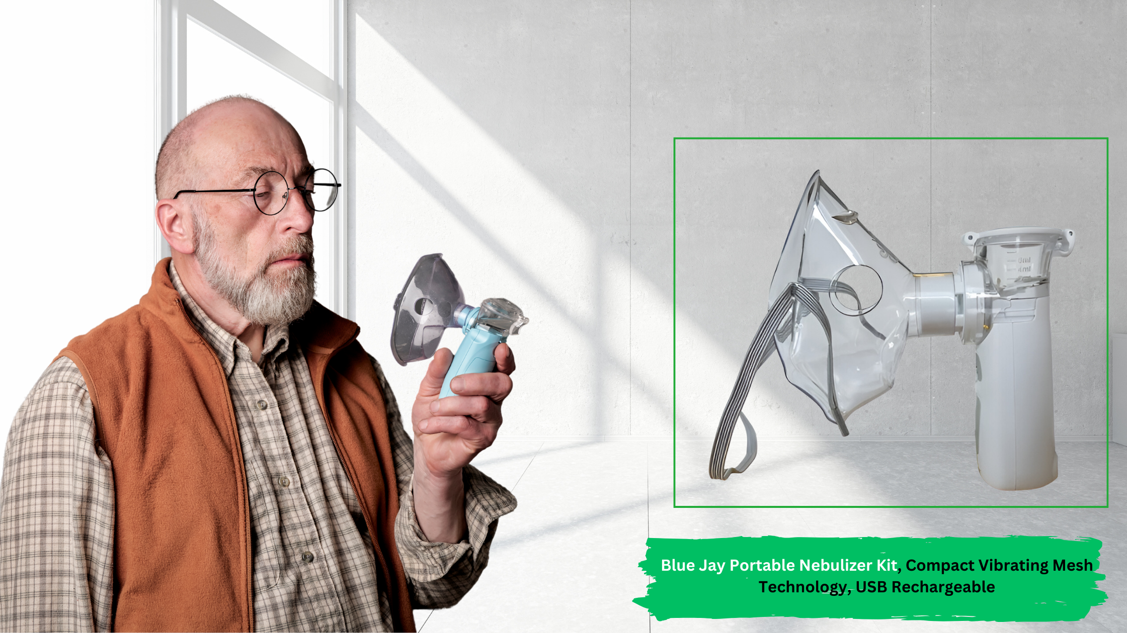 Blue Jay Portable Nebulizer Kit with USB Rechargeable Mesh Tech ...