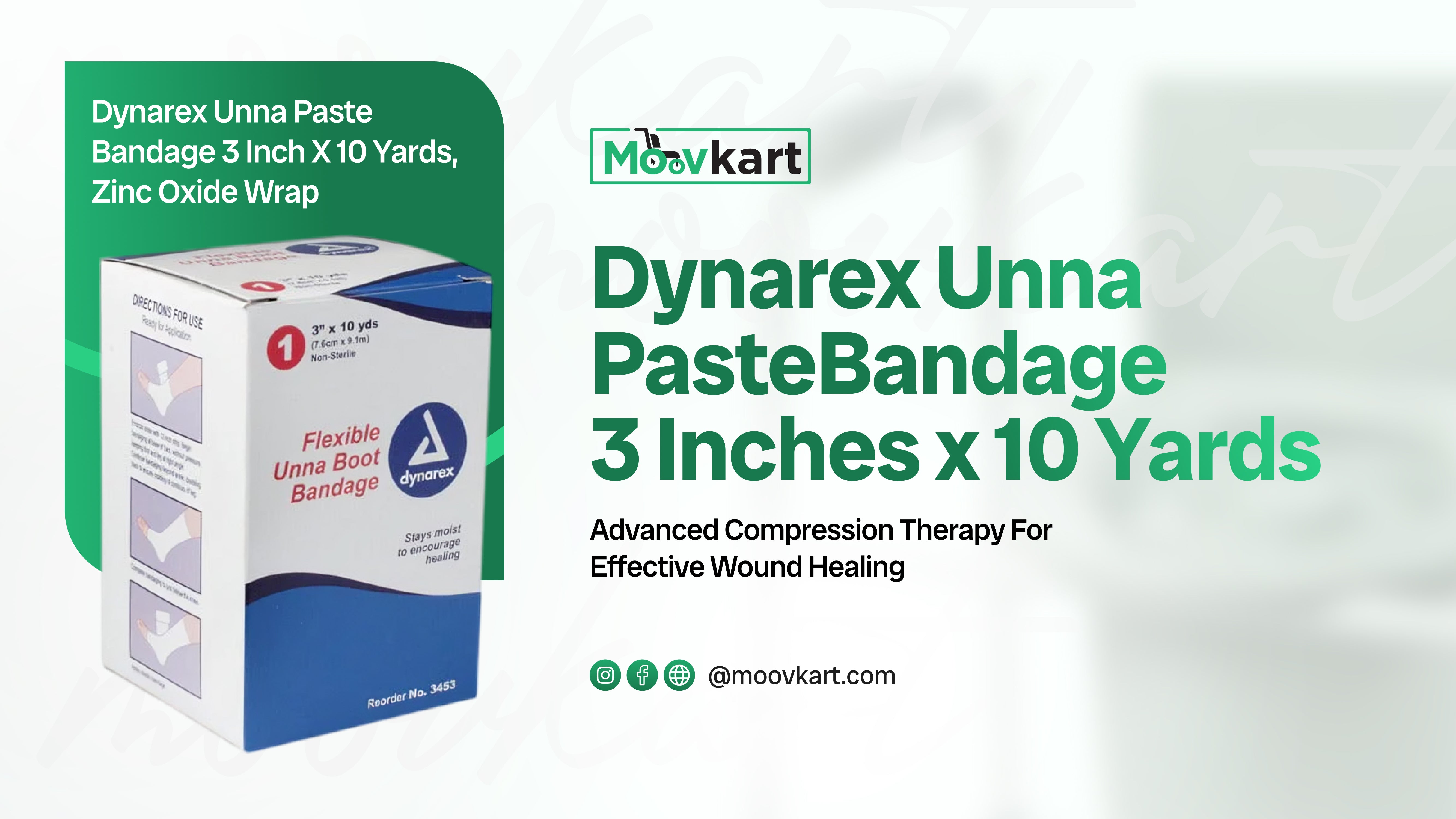 Dynarex Unna Paste Bandage 3 Inches x 10 Yards – Advanced Compression ...