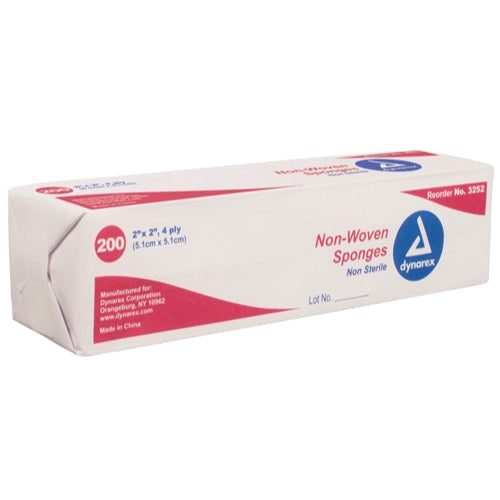 Dynarex Sterile 4 Ply Non Woven Sponges 2 x 2 Inch, 50 Count - Moovkart.com