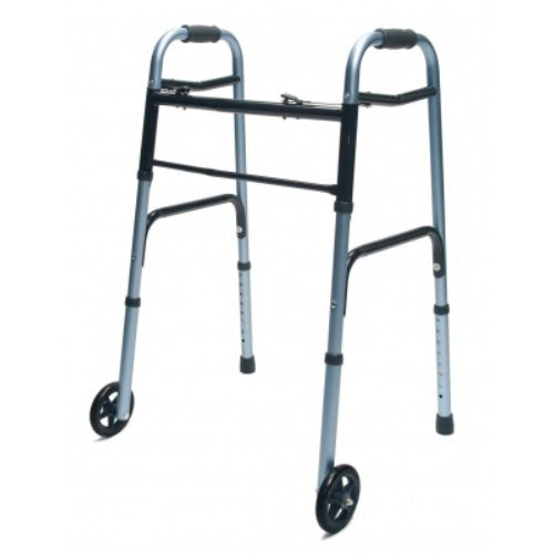 Graham-Field Folding Walker for Adults with 5 Inches Wheels, Blue, Cas ...