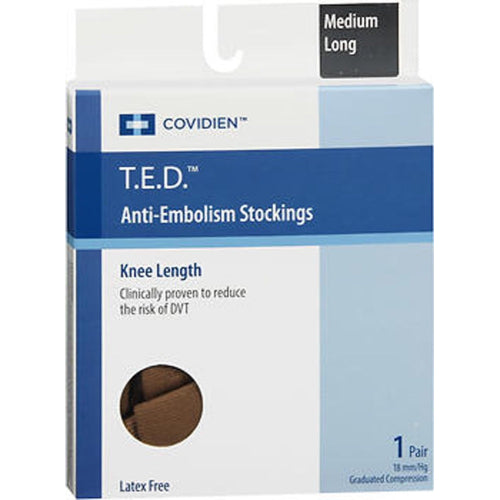 Kendall T.E.D. Closed Toe Anti-Embolism Thigh Length Stockings, Medium ...