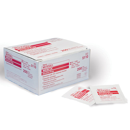 Covidien Webcol Alcohol Prep Pads, Box of 200 Sterile 70% Alcohol ...