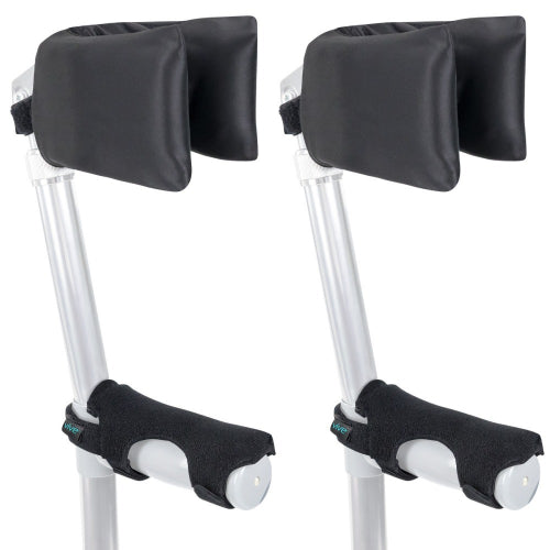 Vive Health Forearm Crutch Pads Black with Non Slip Hand Grips ...