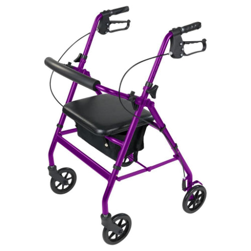 Vive Health Lightweight Purple Rollator, Padded Seat and Brakes ...