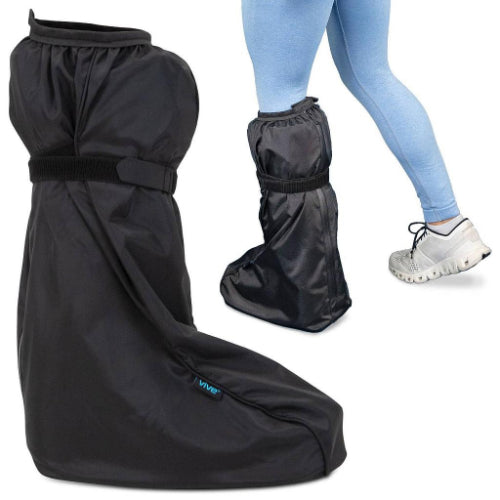 Vive Health Tall Walker Boot Cover Waterproof Non‑Slip, Black ...