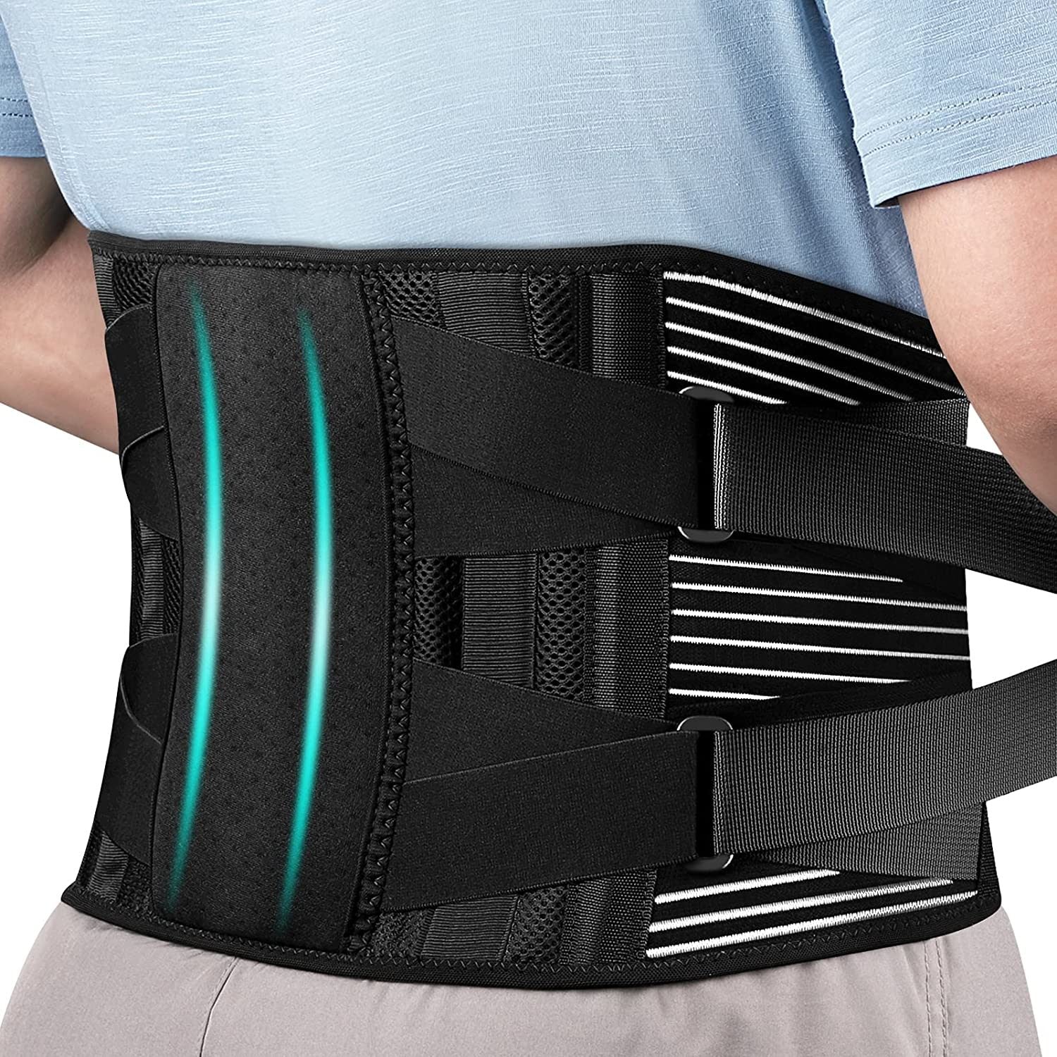 Adjustable Air‑Mesh Back Support Belt with 5 Stays for Lower Back ...